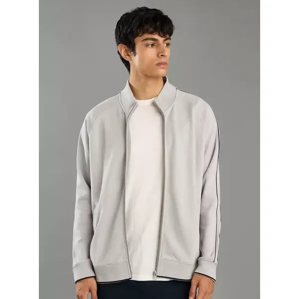 Plain Jacket with Piping Detail - Gray – DiscountStore