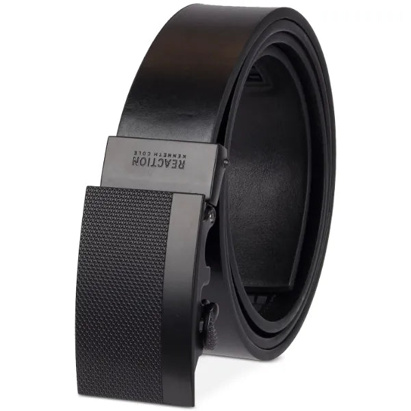 Kenneth Cole Reaction Men’s Exact System Track Lock Plaque Buckle Belt ...