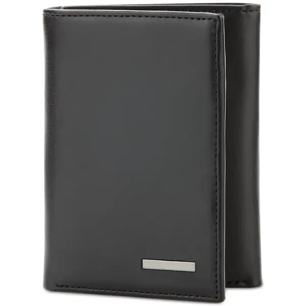 Perry Ellis Portfolio Men's Slim Leather Trifold Wallet – DiscountStore