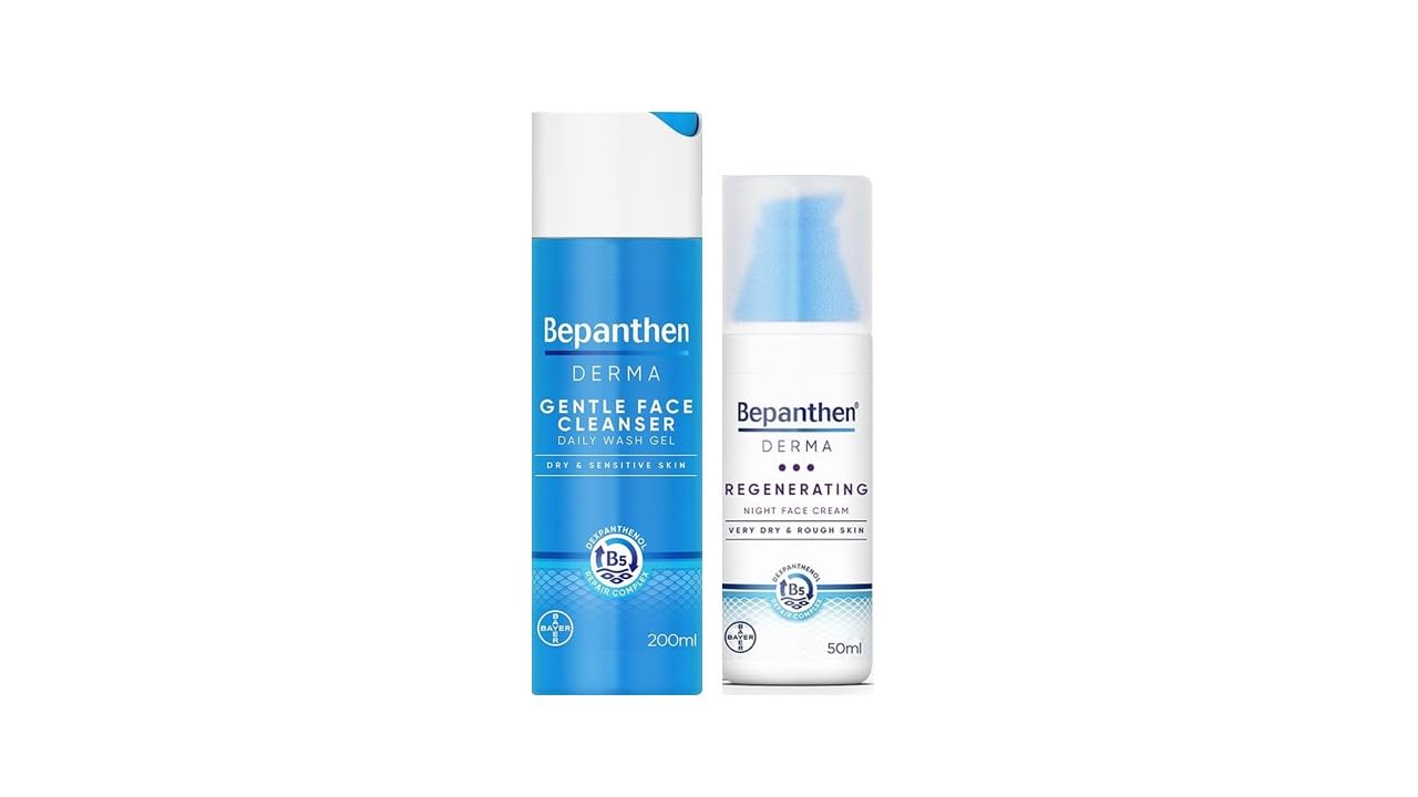 Bepanthen DERMA Gentle Face Cleanser 200ml + Regenerating Night Face C ...