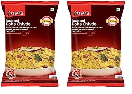 CHHEDA'S Roasted Poha Chivda| Authentic Namkeen Snacks - 170 gm (Pack ...