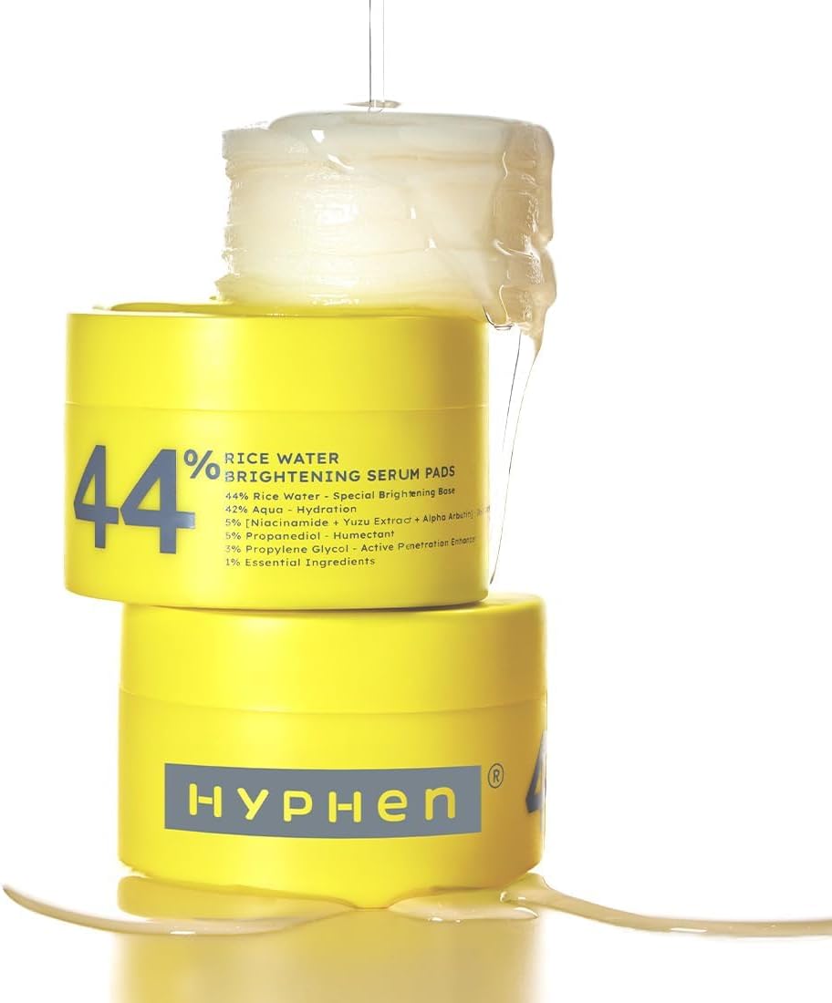 Hyphen 44% Rice Water Brightening Face Serum Pads | 5% Niacinamide & A ...