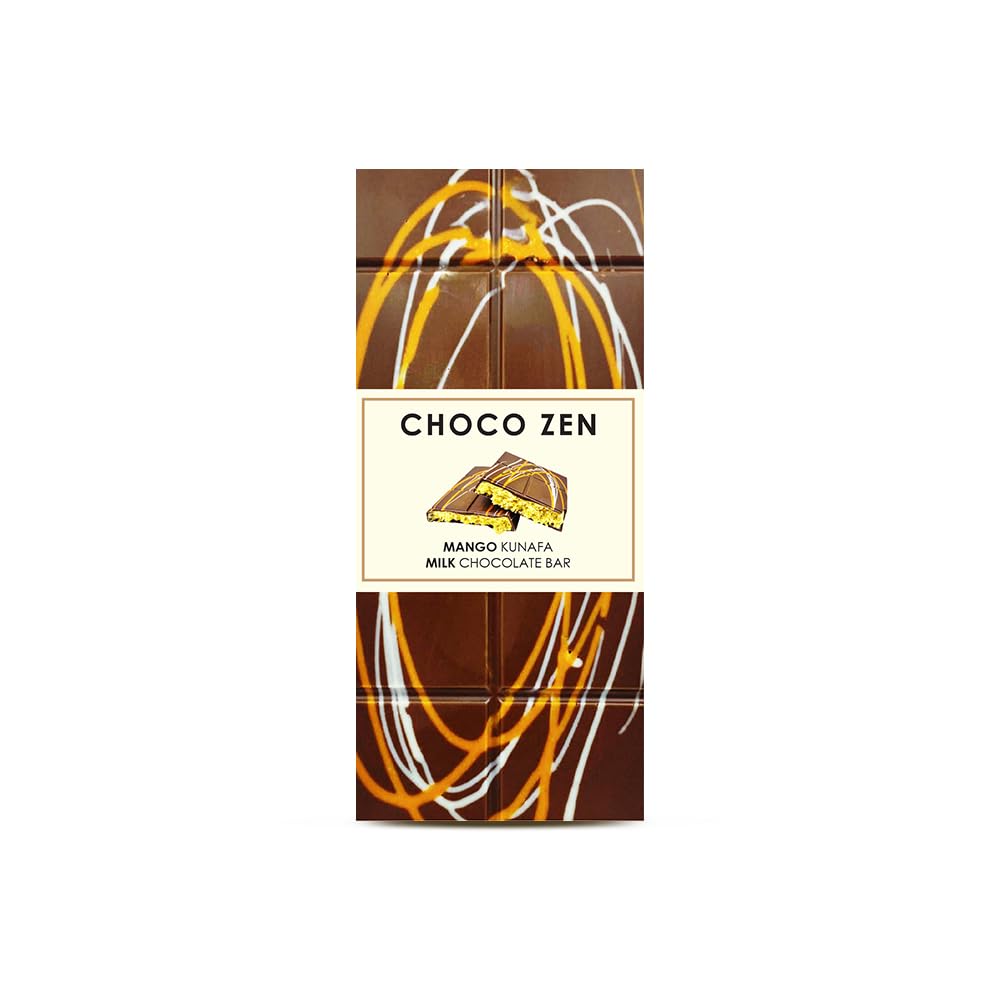 Choco Zen Premium Dubai Mango Kunafa Milk Chocolate Bar, Luxury Desser ...