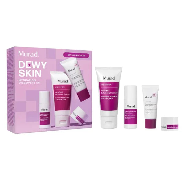 Murad Hydrate Trial Kit – Dewy Skin Set with AHA/BHA Cleanser 2.0oz, H ...