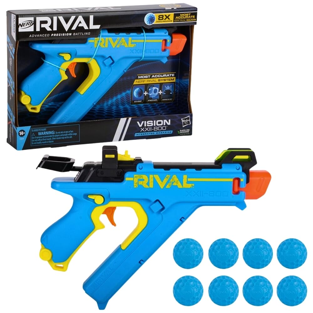 NERF Rival Vision XXII-800 Blaster, Most Accurate Rival System, Adjust ...