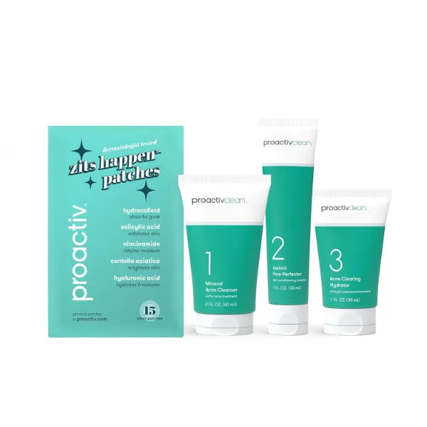 Proactiv Clean 3 Step Acne Routine w/ Pimple Patches- Sulfur Acne Trea ...