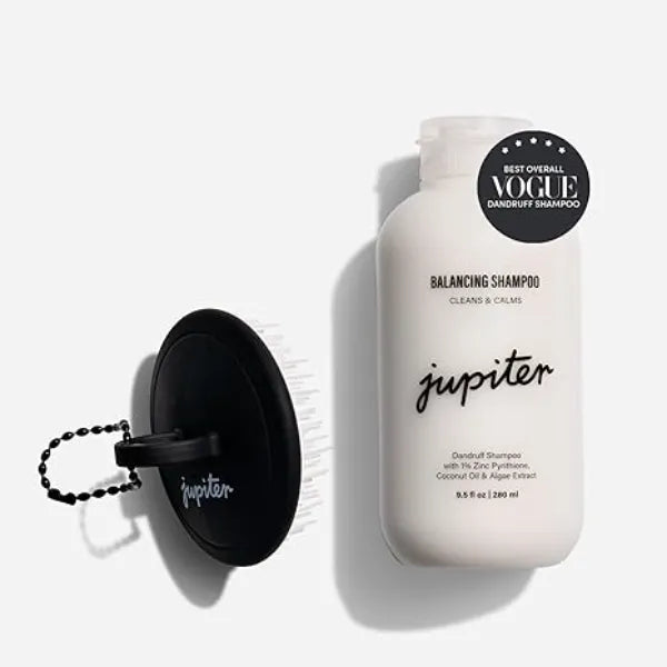 Jupiter Scalp Care Duo Anti-Dandruff Shampoo & Exfoliator Brush for Fl ...
