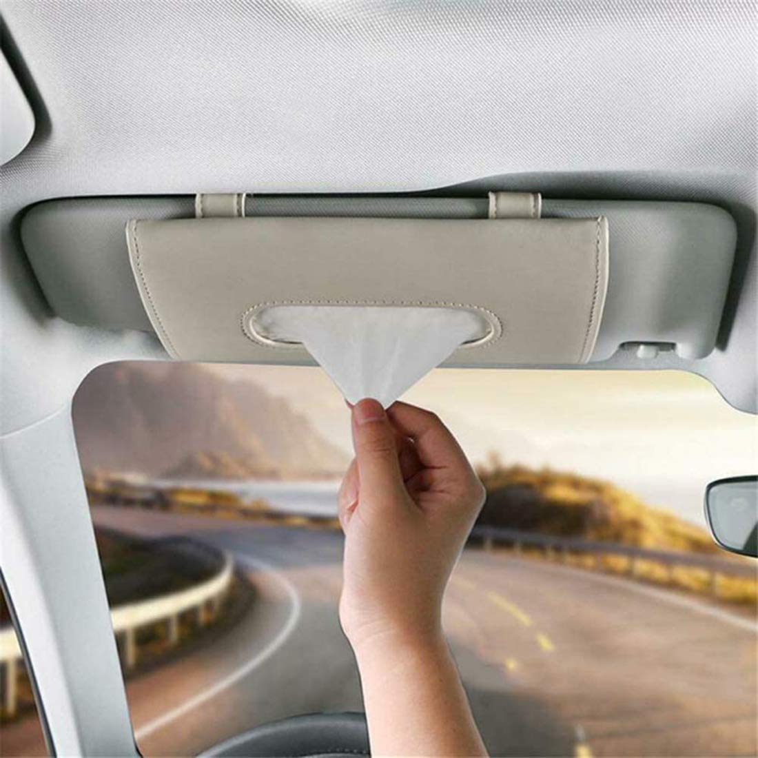 Showay Car Visor Tissue Holder, Leather Napkin Cover, Paper Dispenser – Discount Store