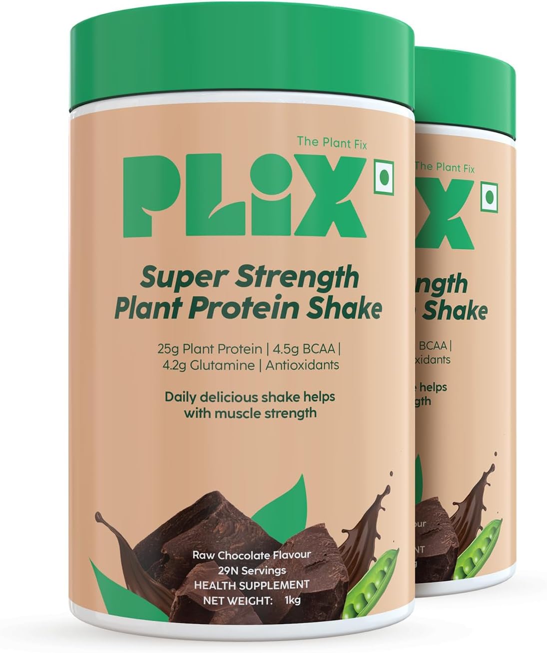 PLIX - THE PLANT FIX Strength Vegan Protein Powder 2 KG (Chocolate) Pe ...