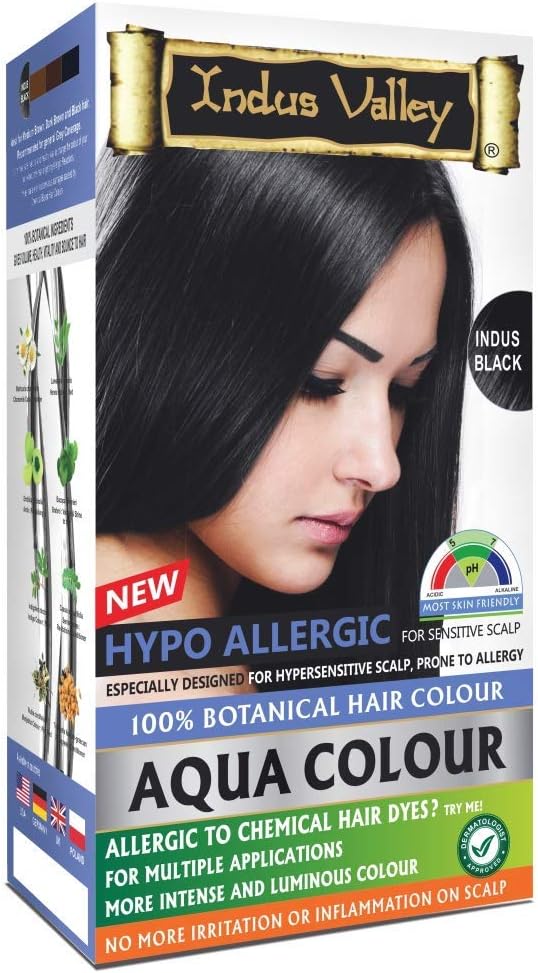 Indus Valley Hypo Allergic Aqua Hair Color Indus Black Gray Coverage H ...