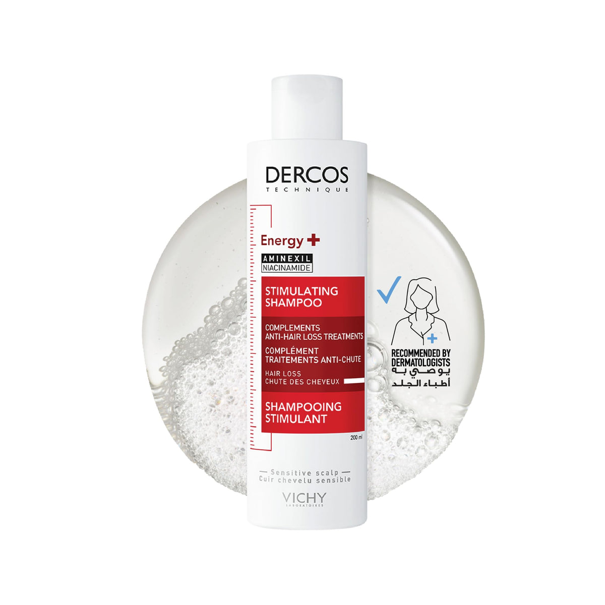 Vichy Dercos Energy + Stimulating and Anti Hair Loss Shampoo with Amin ...