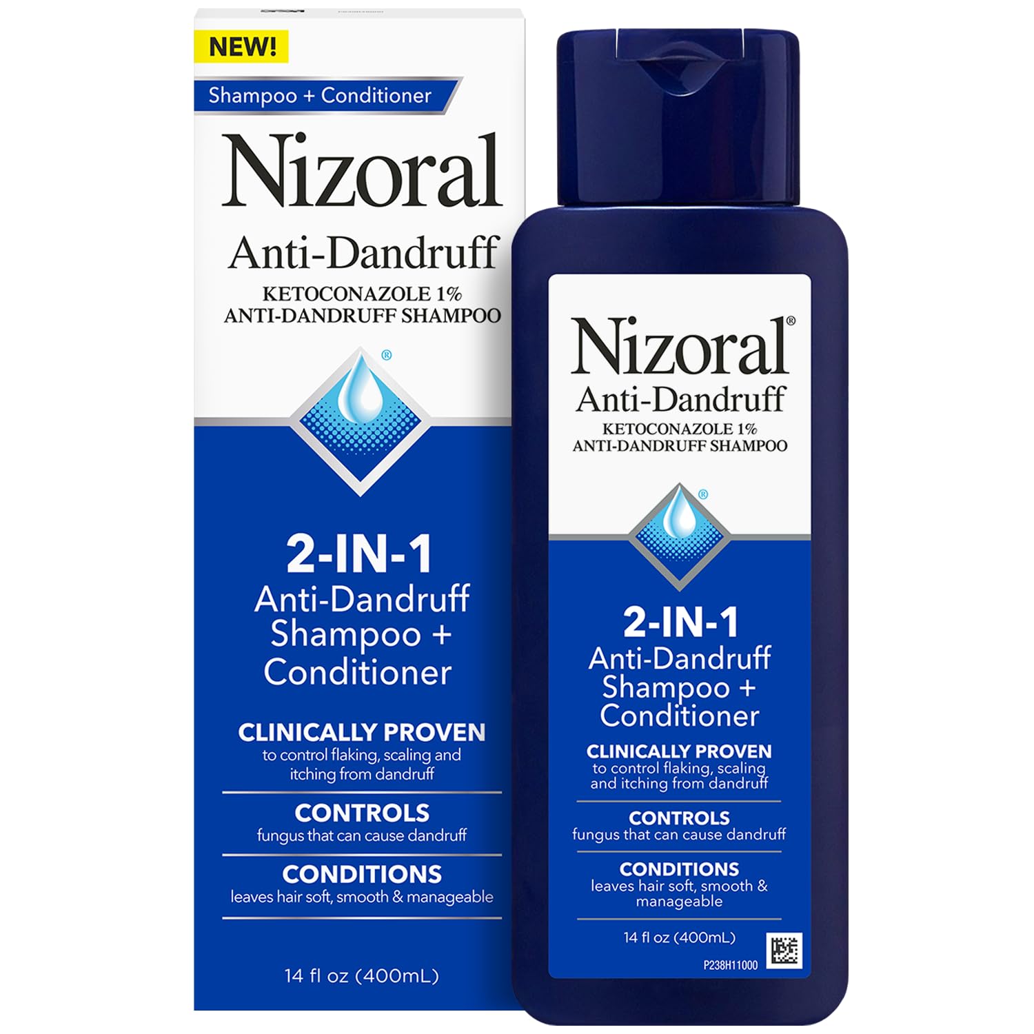 Nizoral 2-IN-1 Anti-Dandruff Shampoo & Conditioner with 1% Ketoconazol ...