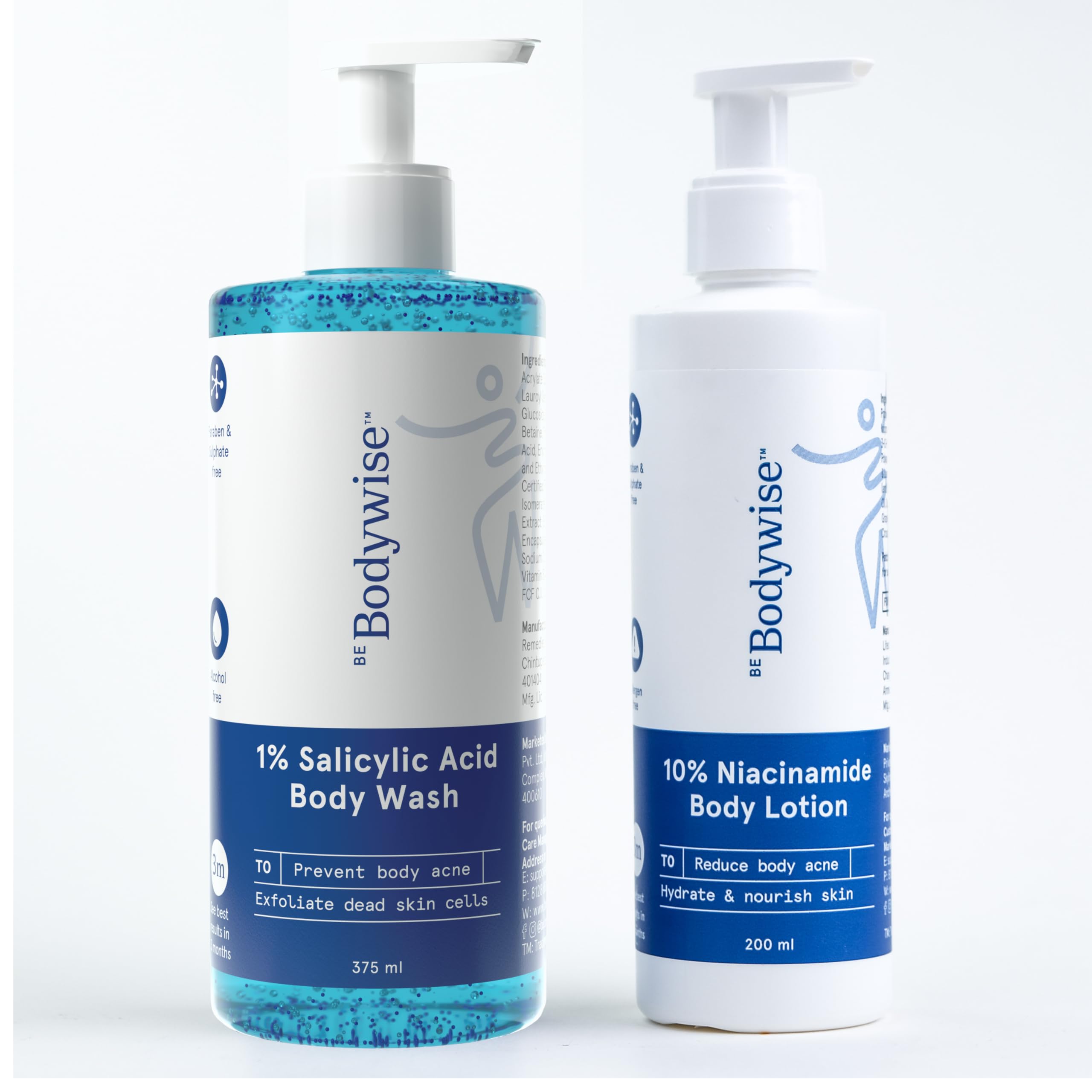 Be Bodywise Body Care Pack | 1% Salicylic Acid Body Wash & 10% Niacina ...