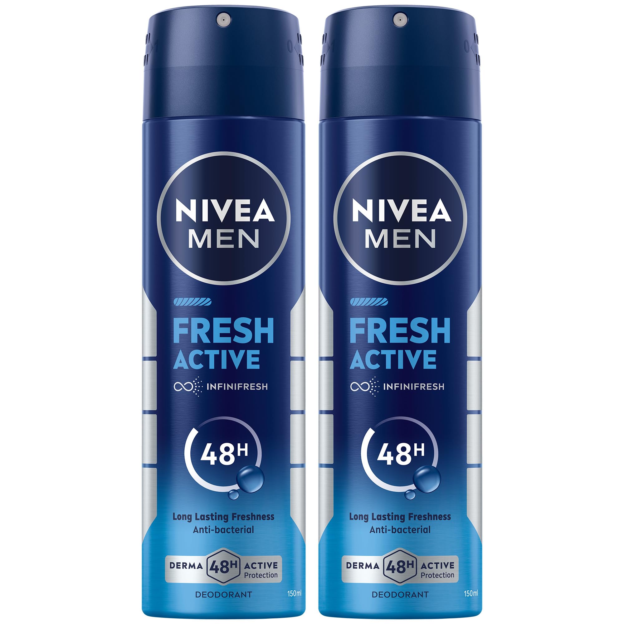 NIVEA MEN Antibacterial Deodorant Spray for Men, Fresh Active, 48H Act ...