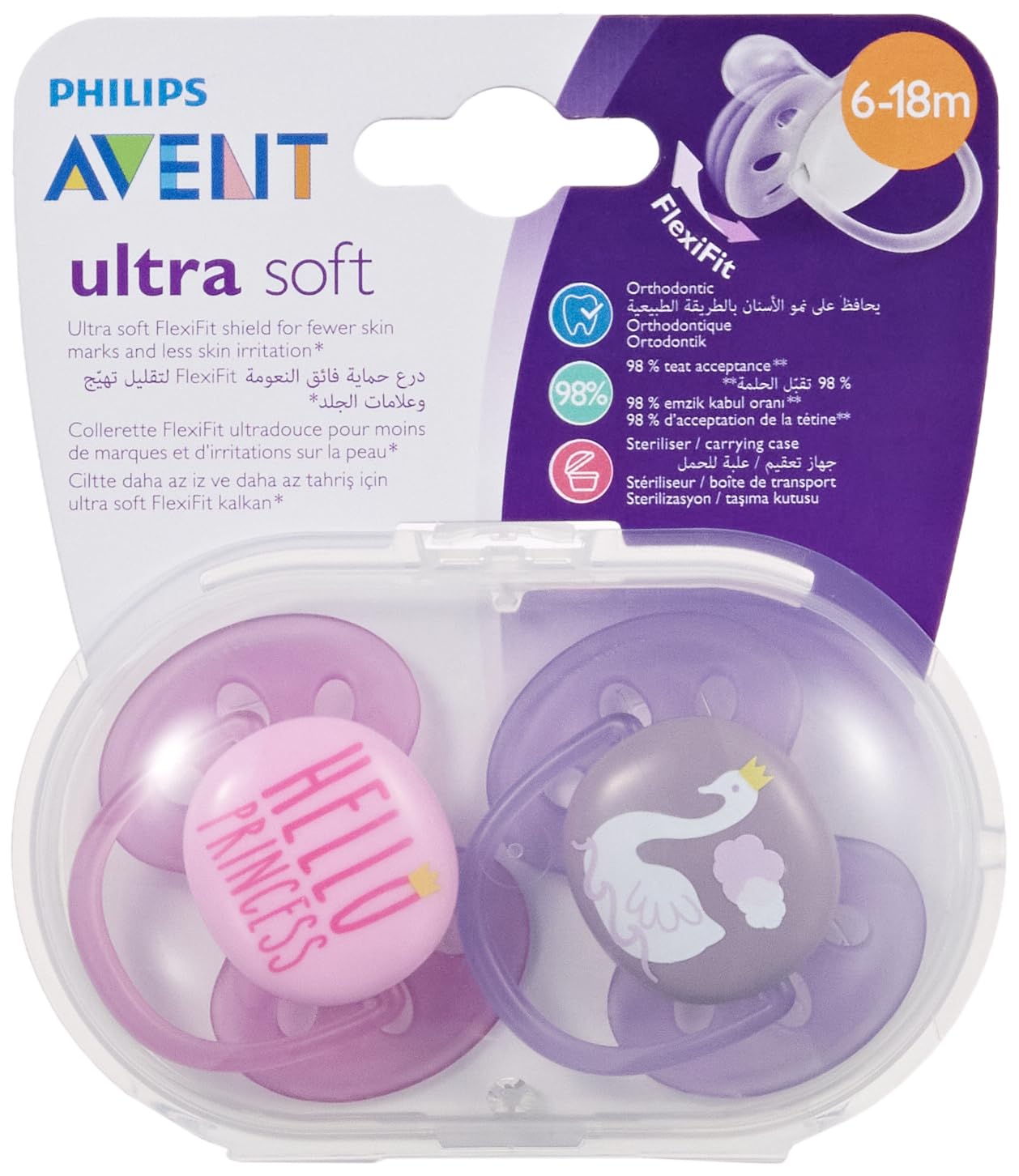 Philips Avent Ultra Soft Pacifier 2 Pack - BPA-Free Dummy for Babies f ...
