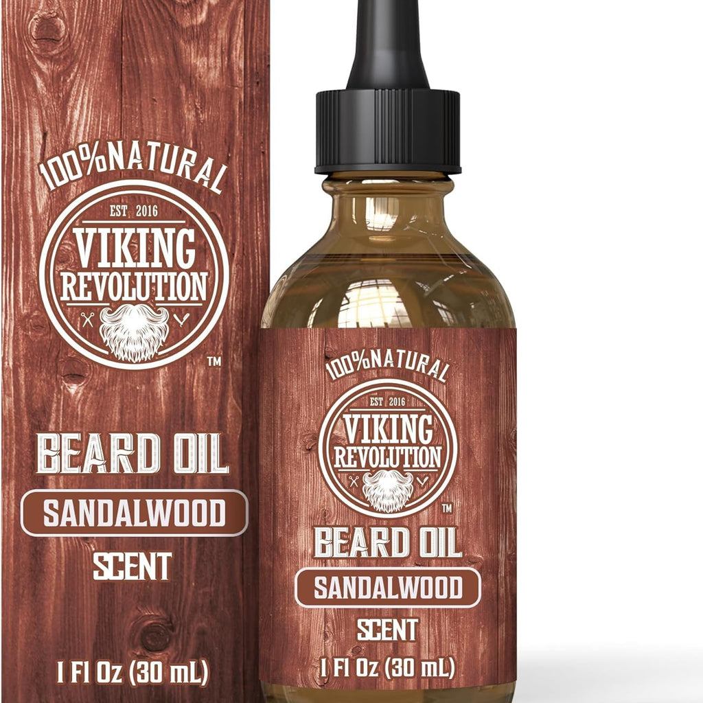 Viking Revolution Beard Oil Conditioner, All Natural Sandalwood Scent ...