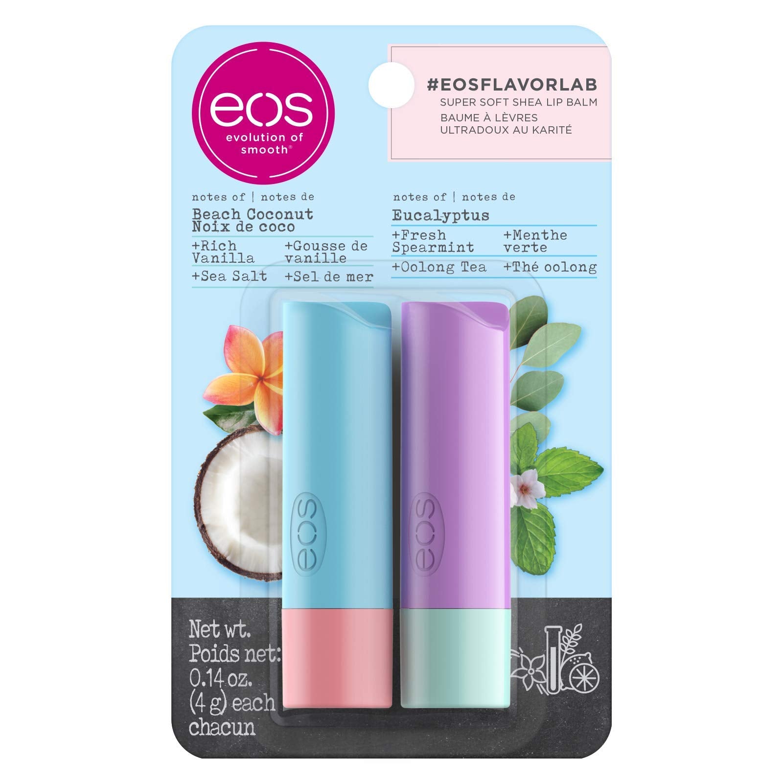 EOS Flavorlab Stick Lip Balm - Beach Coconut & Eucalyptus | Deeply Hyd ...