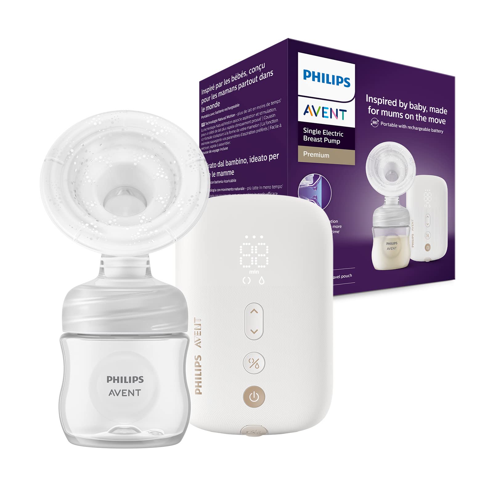 PHILIPS Electronic Avent Single Breast Pump Premium with Natural Motio ...