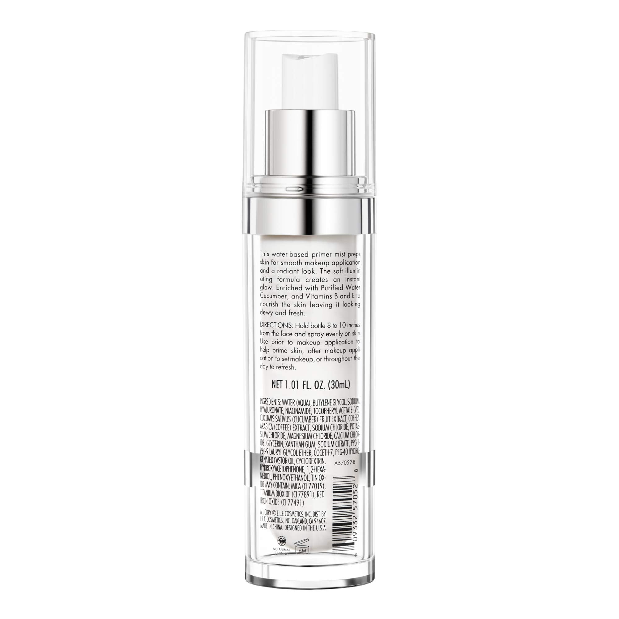 e.l.f. Elf Illuminating Primer Mist Refreshing Multi Use Formula (Clea ...