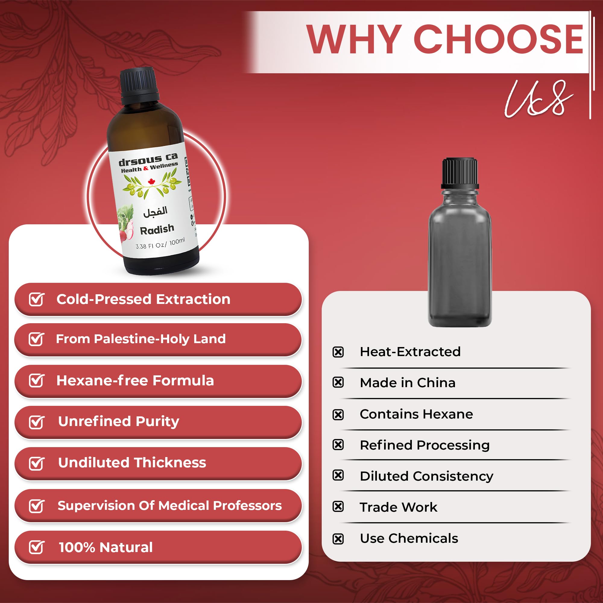 Drsous Ca Radish Oil 100ml | Cold Pressed Concentrated Therapeutic Gra ...