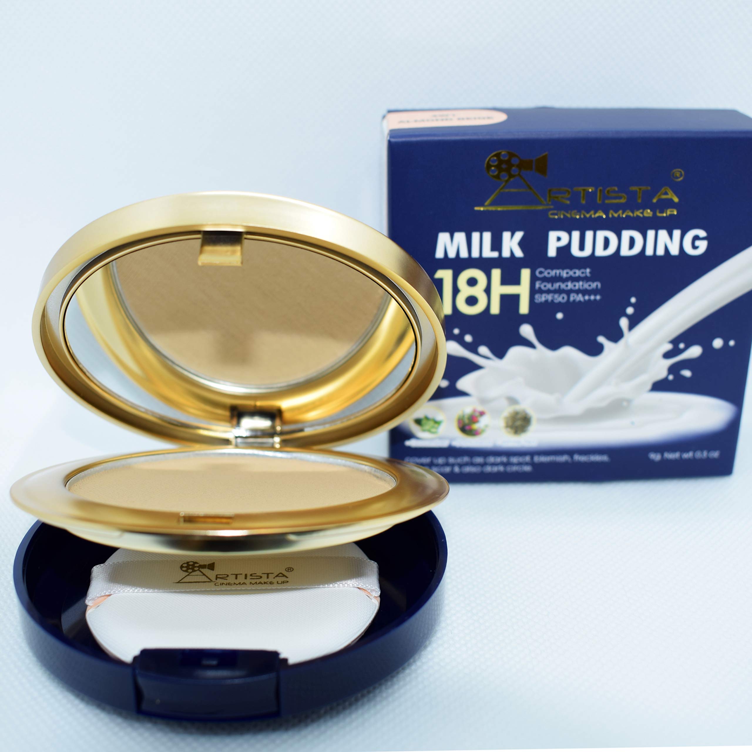 ARTISTA- Compact Foundation Milk Pudding ™ SPF50 PA+++, 4W1 ALMOND BEI ...