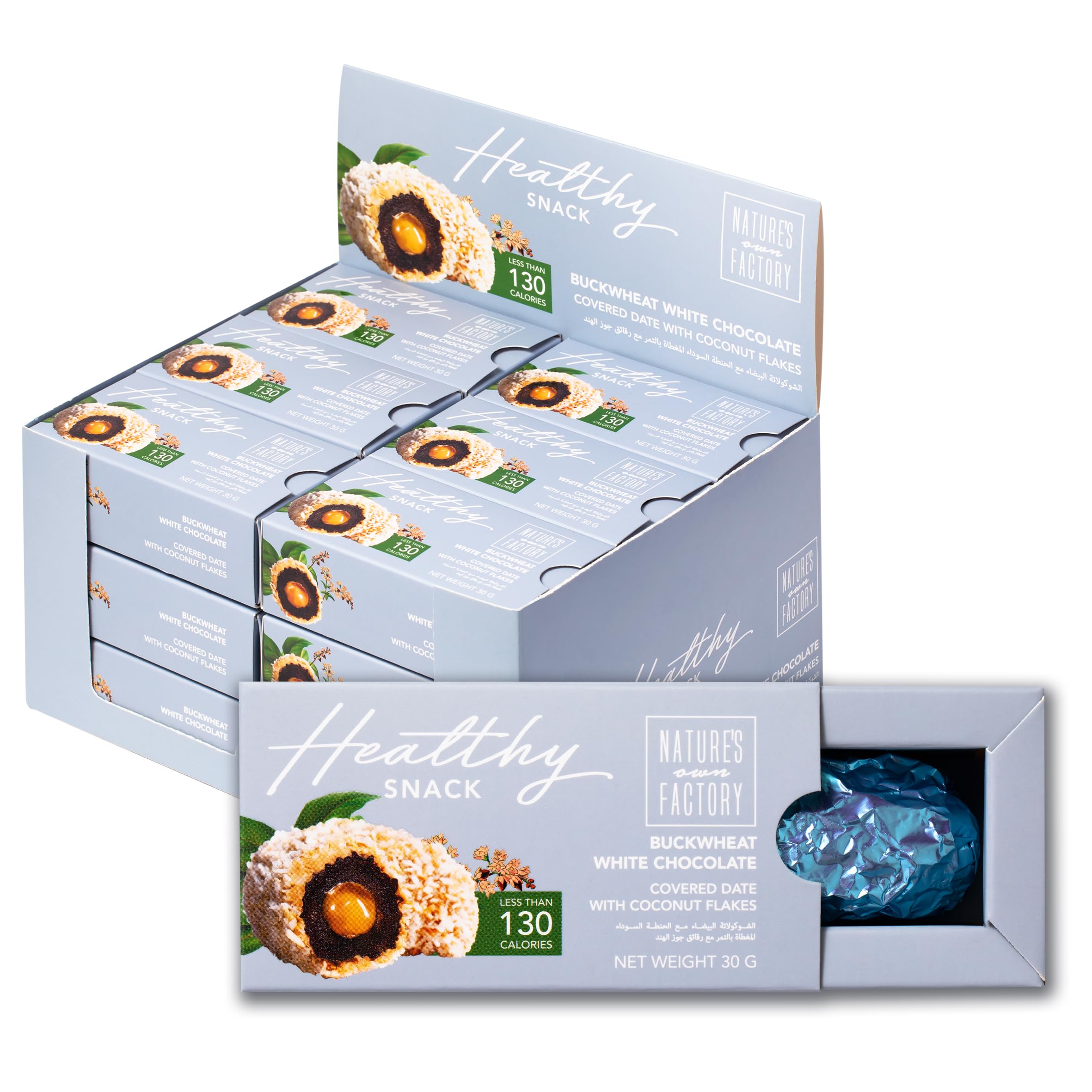 Nature's Own Factory Chocolate Covered Date with Coconut Flakes x 18 P ...