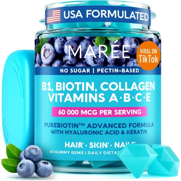 MAREE Vitamin B1 Thiamine & B7 Biotin Gummies - A E D C Vitamins Compl ...