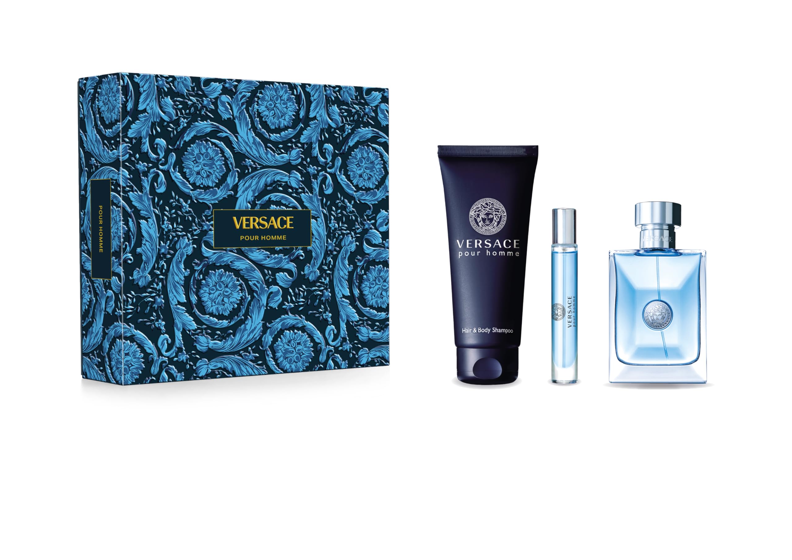 Versace Natural Eau De Toilette Perfume Spray 3-Pieces Gift Set for Me ...