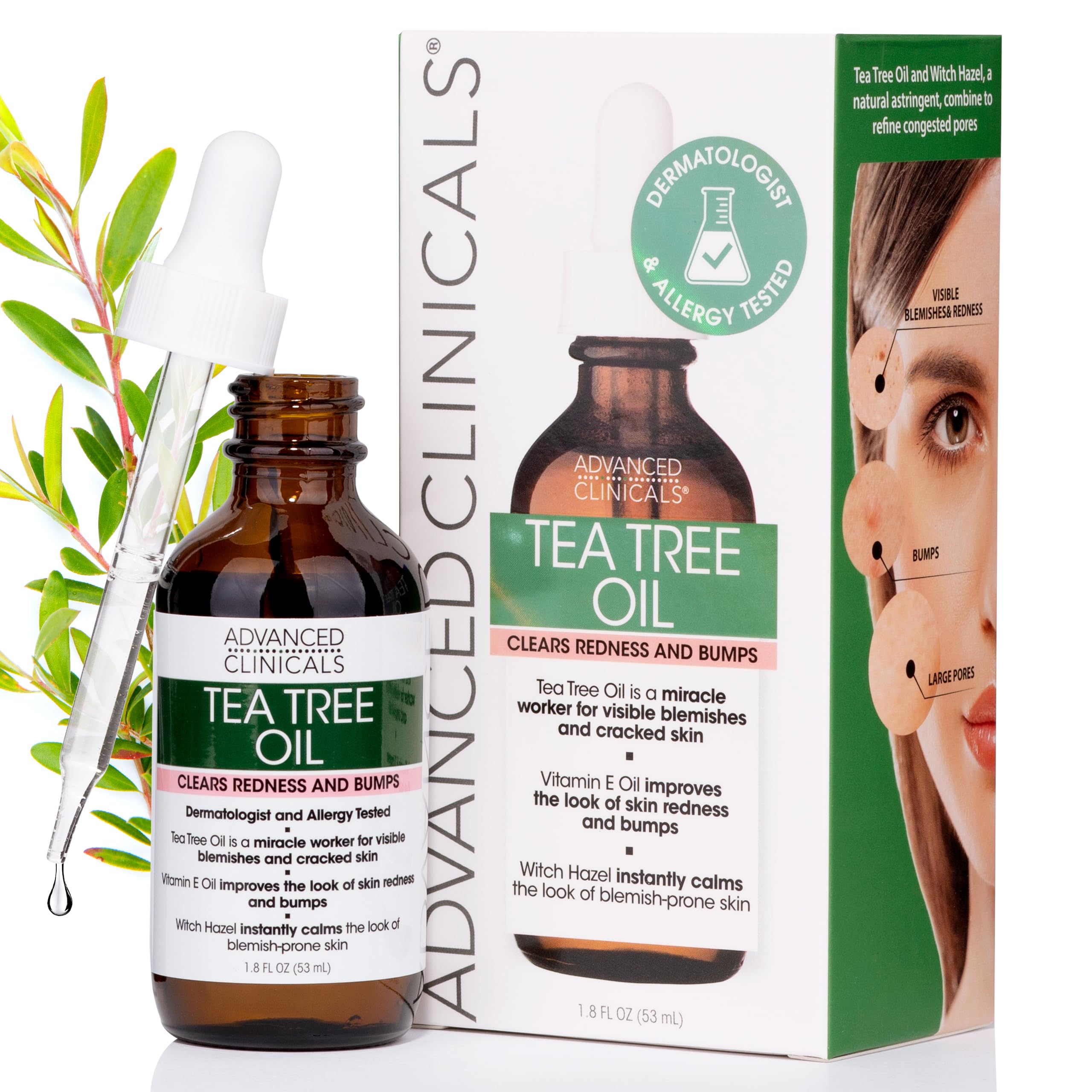 Advanced Clinicals Tea Tree Oil For Redness And Bumps - 51 g (Pack of ...