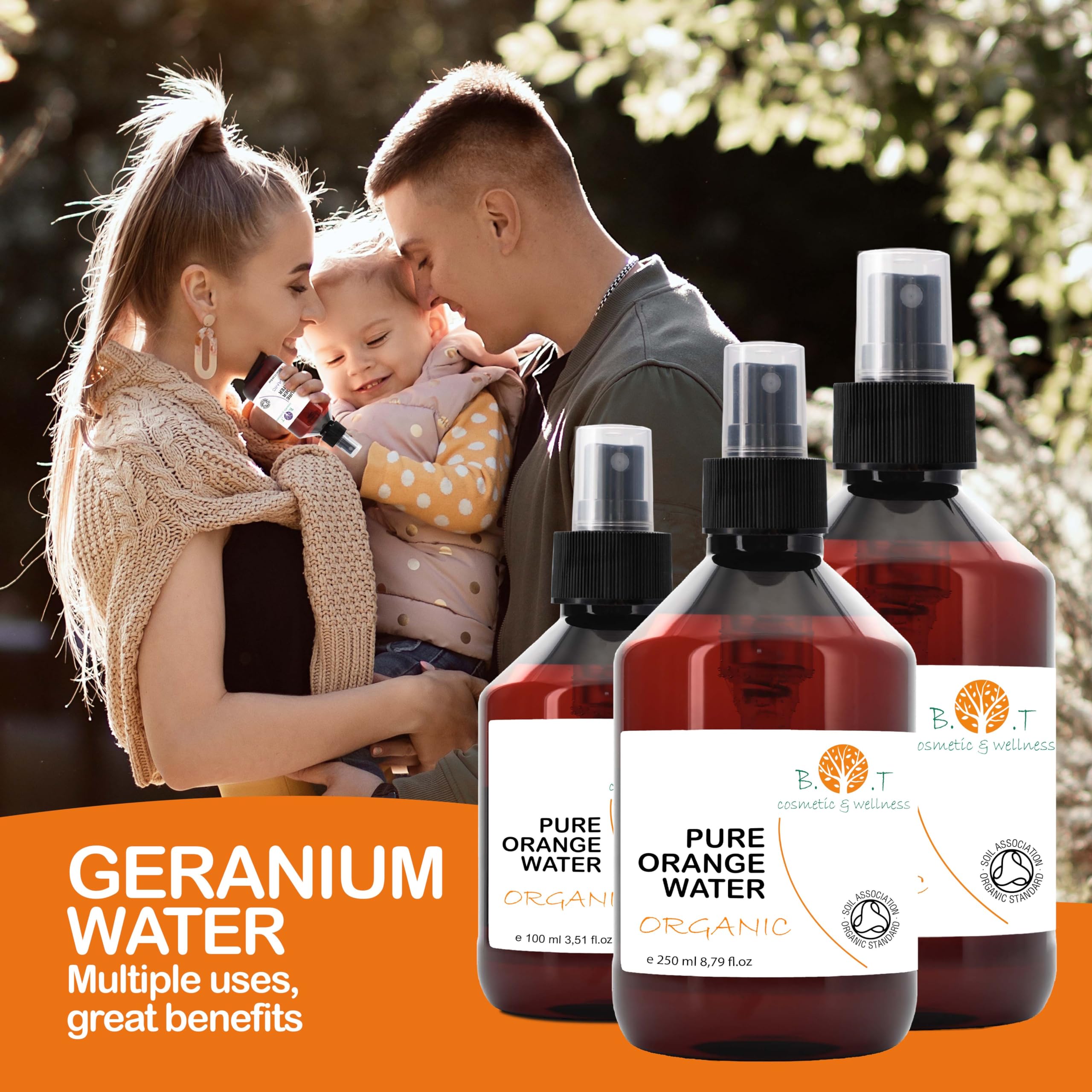 B.O.T cosmetic & wellness Organic Hydrolat Orange Neroli 500 ml Floral ...