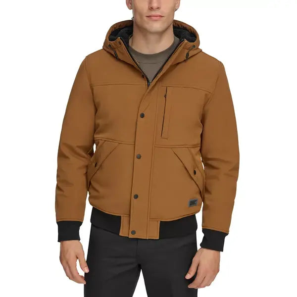 Men's Soft Shell Sherpa Lined Hooded Jacket – DiscountStore