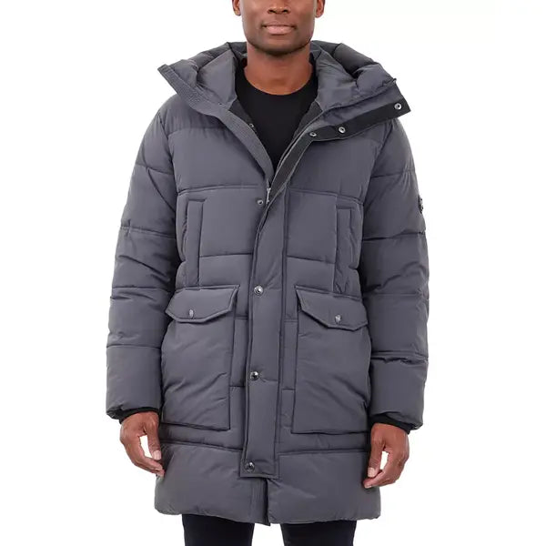 Men's Heavyweight Hooded Long Puffer Coat – DiscountStore