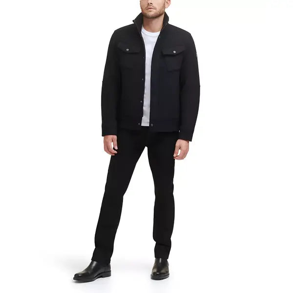 Men's Textured Wool Sherpa Inner Collar Jacket – Discount Store