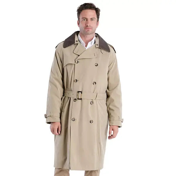 Men Classic Fit Iconic Belted Trench Raincoat – DiscountStore